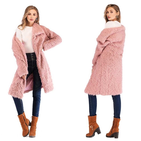 Private Label | Jackets & Coats | Boutique Sale Pink Fuzzy Jacket ...